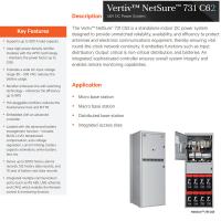 China Vertiv Netsure 731 C62 48V 300A Telecom DC Power System Indoor Cabinet with R48-3000e3 Rectifier for sale