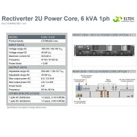 China Eltek Rectiverter 2U Power Core 6kVA 1ph 4.8kW AC DC with Smartpack R Controller for sale