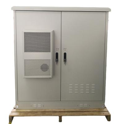 China Powder Coating Two Room Outdoor Telecom Battery Cabinet IP67 with MPPT Solar Inverter 1850x1500x750mm for sale