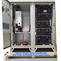 China Powder Coating Two Room Outdoor Telecom Battery Cabinet IP67 with MPPT Solar Inverter 1850x1500x750mm for sale