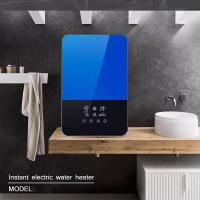 China Blue Tankless Induction Water Heater 220 Volt Wall Mounted Touch Control for sale