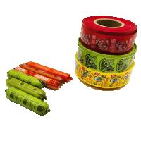 China Custom OEM Logo Printed High Shrinkage Colorful Food Grade Artificial Sausage Casings in Different Sizes for sale