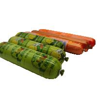 China Custom OEM Logo Printed High Shrinkage Colorful Food Grade Artificial Sausage Casings in Different Sizes for sale