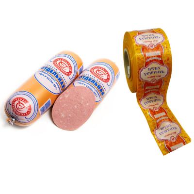 China vivid flexography printed sausage casing permeable smoked plastic casing for sausages for sale