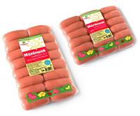 China 15mm to 34mm Food Grade HALAL Certified Collagen Sausage Casings for Smoked Sausages and Hot Dogs for sale