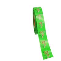 China Custom LOGO Printing OEM Sausage Packaging Materials Green Colour Sausage Plastic Casing for sale