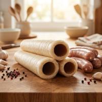 China Edible Collagen Sausage Casings 16mm Food Grade HALAL Certified Uniform Size Tender Taste Smoked Sausage for sale