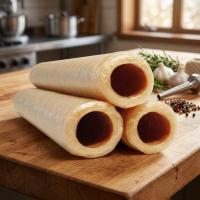 China Edible Collagen Sausage Casings 14mm Food Grade HALAL Certified Uniform Size Tender Taste Frankfurt Sausage for sale