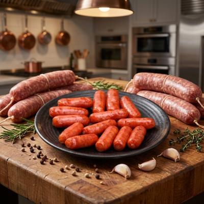 China Edible Collagen Sausage Casings 20mm Food Grade HALAL Certified Uniform Size Tender Taste Fried Sausage for sale