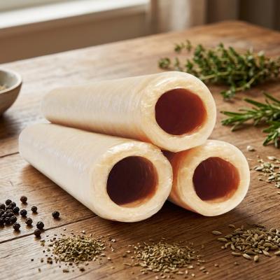 China Edible Collagen Sausage Casings 24mm Food Grade HALAL Certified Uniform Size Tender Taste Fresh Beef Sausage for sale