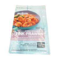 China 500g Eight-Side Sealing Resealable Nylon Doypack Bags with Heat Seal for Frozen Prawns Packaging for sale