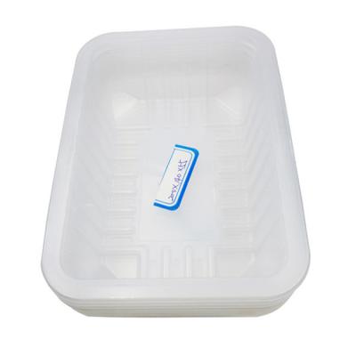 China Rectangle PP PET Fresh Meat Tray 140x200x70mm with Heat Sealing High Barrier for Refrigeration and Frozen Storage for sale