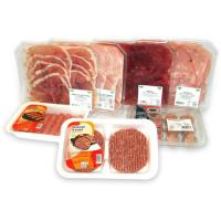 China Rectangle PP PET Fresh Meat Tray 140x200x70mm with Heat Sealing High Barrier for Refrigeration and Frozen Storage for sale