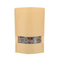 China Custom Stand Up Kraft Resealable Bags with Window - 50-140um Thickness, 100-1200mm Width Range for sale