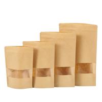 China Custom Stand Up Kraft Resealable Bags with Window - 50-140um Thickness, 100-1200mm Width Range for sale
