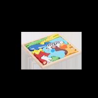 China Educational 3D Wooden Custom Printed Puzzles Creative Animal Theme for sale