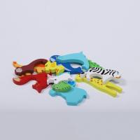 China Educational 3D Wooden Custom Printed Puzzles Creative Animal Theme for sale