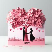 China Various Themes Paper Artistic Valentine's Day Couples Greeting Cards Made of Paper for sale