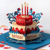 China 3D Birthday Cake Shaped Exquisite Various Designs for Modern Creative Greeting Cards Creative and Modern for sale