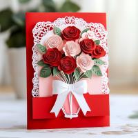 China Rectangular Unique Wholesale Exquisite Kraft Paper Dry Flower Greeting Cards Envelope Included for B2B Requirements for sale