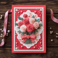 China Rectangular Unique Wholesale Exquisite Kraft Paper Dry Flower Greeting Cards Envelope Included for B2B Requirements for sale