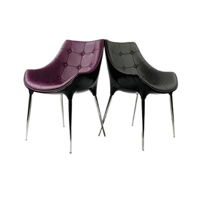China Nordic Home Furniture Comfortable Pu Leather Metal Legs design backrest upholstered For Living Room Dinning Chairs for sale