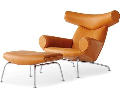 China Ox Chair with Ottoman Designer Chair Leather Office walk Chair Recliner for sale