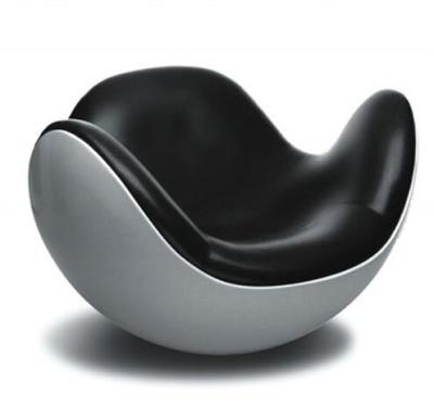 China Designer Fiberglass Shell Leather Lounge Leisure Placentero Ball Chair for sale