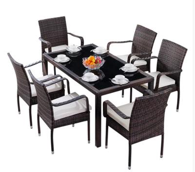 China Hotel PE Rattan wicker chair Aluminium Outdoor Garden Patio stackable chair and table for sale