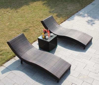 China Leisure Aluminium PE Rattan Sunbed All weather Outdoor Garden Patio Lounge chaise chair for sale