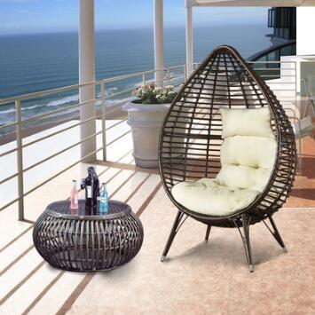 China PE Rattan Chaise Lounge chairs Leisure Aluminium Outdoor Garden patio Sofa Cage for sale