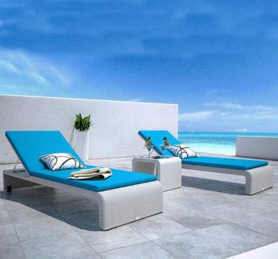 China PE Rattan Chaise Lounge chairs Leisure Aluminium Outdoor Garden patio beach chair for sale