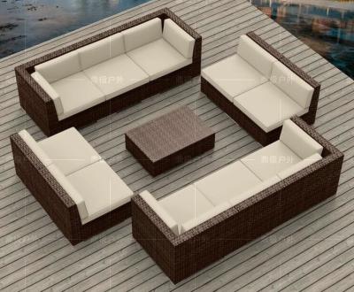 China Leisure Aluminium Outdoor Garden wicker chair PE Rattan patio Backyard Sofa sets for sale