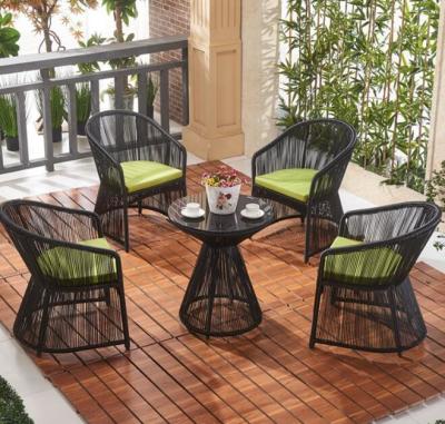 China Leisure Aluminium PE Rattan Outdoor Garden wicker chair patio Backyard table and chairs for sale