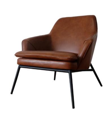 China Modern Leisure Design Genuine Leather reception hotel Single Seater Chair for sale