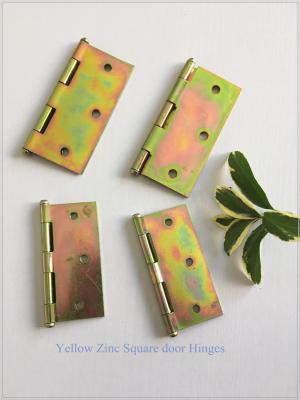 China Zinc Plated Heavy Duty Door Hinges Wooden Packing Yellow Color 6 Pair for sale