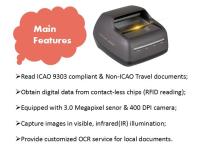 China Compact 235*250*148mm Drivers License Scanner and Hotel Passport Reader with SDK for sale