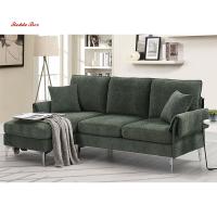 China Convertible Sectional Couch Sofa, 3 Seat L Shaped Couch Linen Fabric Small Couches for Living Room, Apartment and Small Space for sale