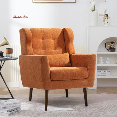 China Comfy Accent Linen Fabric Single Sofa Chair Seater For Bedroom Reading for sale
