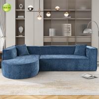 China Curved Boucle Fabric Compressed Sofa L Shaped High Density Foam For Living Room for sale
