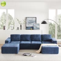 China Modular Tweed Fabric Couch Compressed Chenille Sectional Sofa Skin Friendly for sale