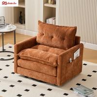 China Apartment Swivel Upholstered Sectional Linen Fabric Sofa Single Seat Furniture for sale