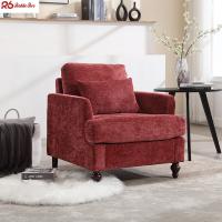 China Single Seat Tufted Linen Couch Tufted Upholstered Sofa Small Space Furniture for sale