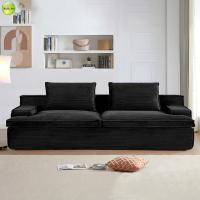 China OEM Oversized Fabric Black Microfiber Couch Vacuum Packed 3 Seater for sale