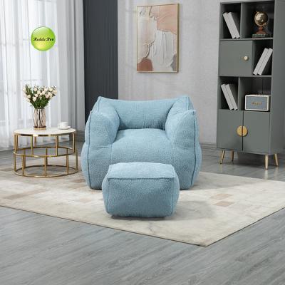 China Ergonomic Compression Vacuum Packed Sofa Blue Microfiber Slipcovered for sale