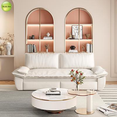 China Space-Saving 3-in-1 Convertible Sofa Bed with Premium Fabric Upholstery and Feather Foam Filling for sale