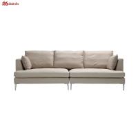 China Waterproof Large Upholstered Linen Fabric Sofa 4 Seater For Hotel Lobby for sale