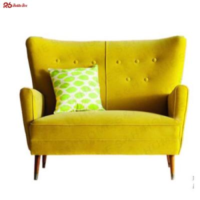 China Wear Resistant Modular Tufted Velvet Upholstered Sofa Sets Yellow Brown For Living Room for sale