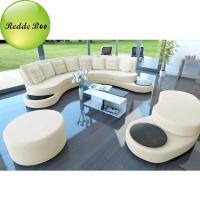 China Curved Corner Sofa Furniture Real Leather Sectional Recliner Moistureproof for sale