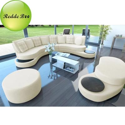 China Curved Corner Sofa Furniture Real Leather Sectional Recliner Moistureproof for sale